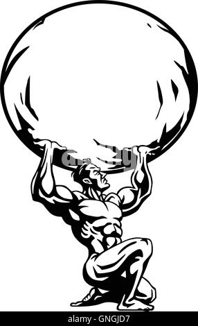 Strong Earth. Planet bodybuilder with huge muscles. Vector illustration ...