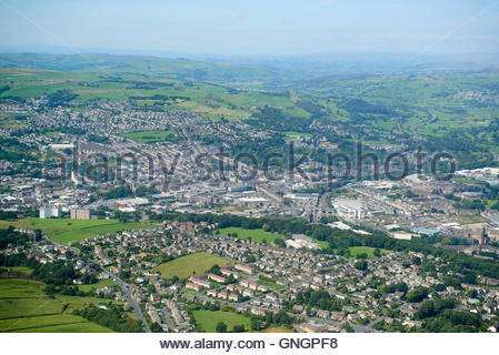 A view of Keighley, in West Yorkshire, with the smaller town of Stock ...