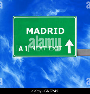 Madrid spain city road sign illustration design over white Stock Photo ...