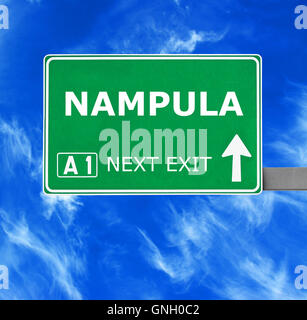 MOZAMBIQUE road sign against clear blue sky Stock Photo - Alamy
