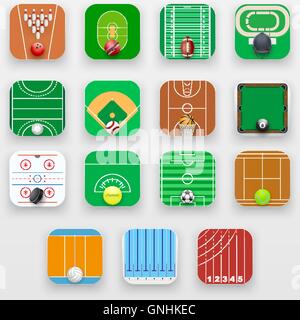 Cricket championship app icons set. Sport protective gear, game ...