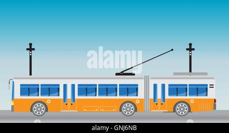 Electric bus and Trailer or Trolley bus Vector Illustration Stock ...