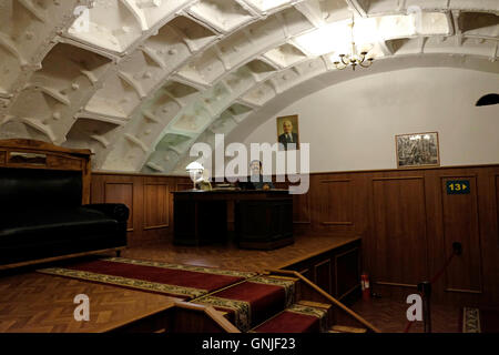 A sculpted figure depicting Stalin at a chamber inside the underground ...