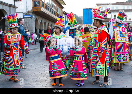 Cusco, Peru - May 13: Native people of Cusco dressed in colorful ...