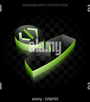 Programming icon: Green 3d Programmer made of paper, transparent shadow ...