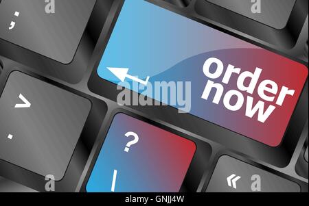 Order now computer key showing online purchases and shopping. Keyboard ...