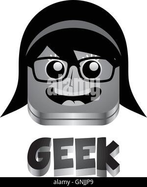 geek girl avatar portrait Stock Vector Image & Art - Alamy