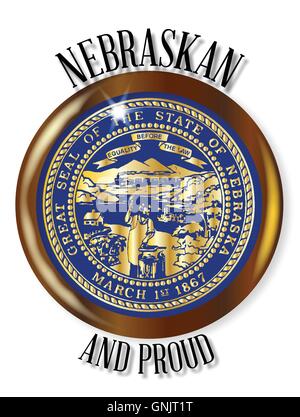 Nebraska USA Round State Flag. NE, US Circle Flag. State of Nebraska ...