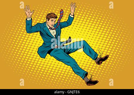 Man Falls Down from a Height. Man Fall on a Jump. 3D Model of Man ...