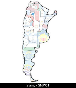 tucuman region with flag on map of administrative divisions of ...