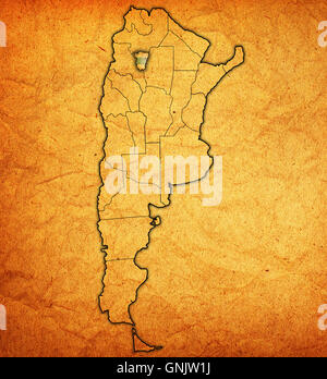 tucuman region with flag on map of administrative divisions of ...