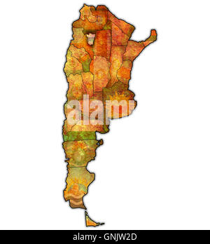 tucuman region with flag on map of administrative divisions of ...