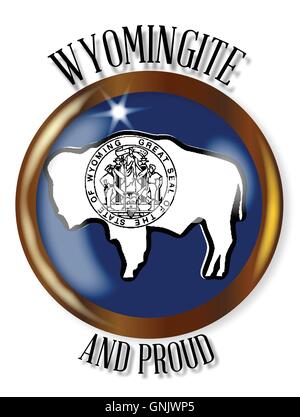 Wyoming USA Round State Flag. WY, US Circle Flag. State of Wyoming ...