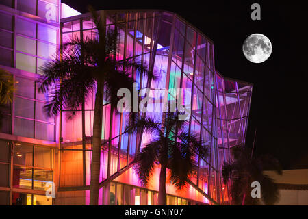 MULTI COLOR RAINBOW LIGHTS EQUINOX BUILDING FIFTH STREET MIAMI BEACH ...