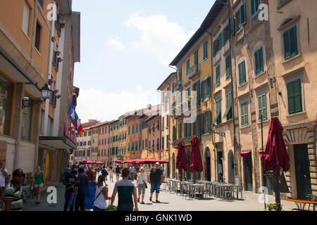 PISA, ITALY - JULY 2016: People walking in the historical streets of ...