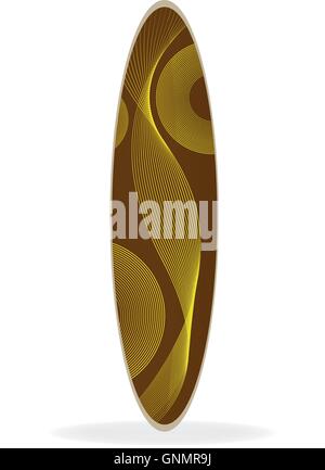 Isolated surfboard with a texture composed by stripes on a white ...