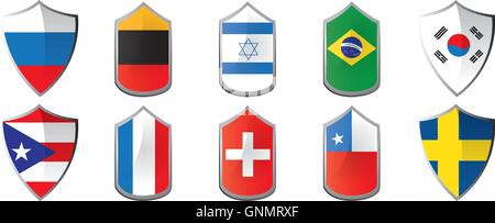 Set of flags, labels, eps 10, Vector illustration Stock Vector Image ...