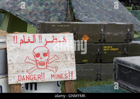 GERMAN WW2 MINEFIELD SIGN Stock Photo - Alamy