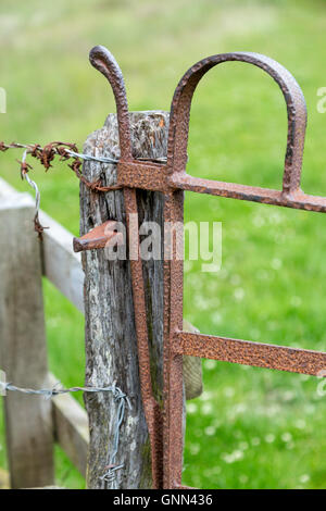 Northumberland, England, UK. Gate Latch on Hadrian's Wall Footpath ...