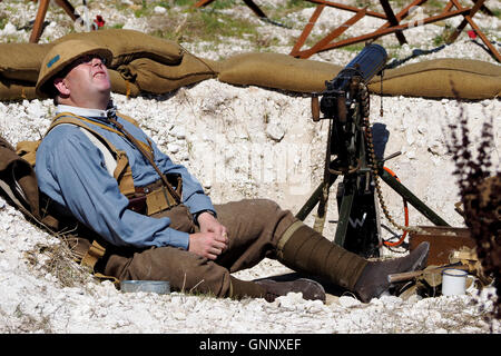 Shell hole used for gun position, Western Front, WW1 Stock Photo - Alamy