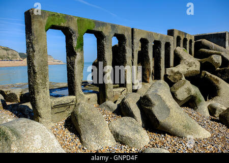 Hastings WW2 Sea Defence Stock Photo - Alamy