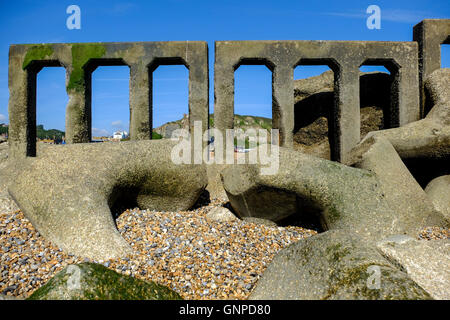 Hastings WW2 Sea Defence Stock Photo - Alamy
