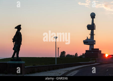 Knock Lighthouse with the radar and radio tower of the Ems traffic ...