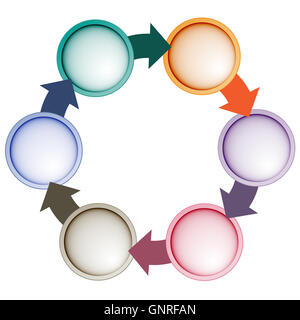 Infographic Cyclic Process With Text Areas On Five Positions Stock ...