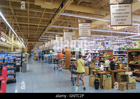 Overview of Store Interior with Aisle Signs, Wegmans Grocery Store ...