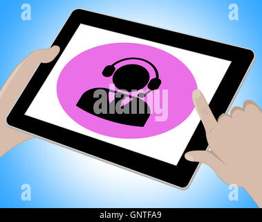 Voip Tablet Showing Voice Over Broadband 3d Illustration Stock Photo ...