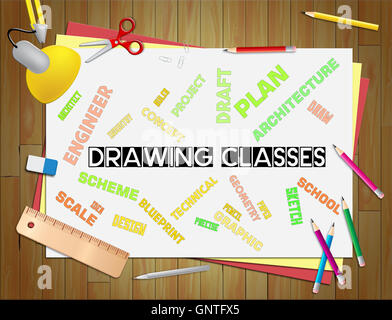 Drawing Classes Representing Lesson Schooling And Learning Stock Photo ...