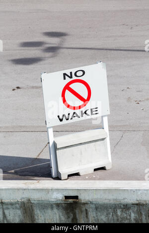 Idle Speed No Wake' sign to protect manatees, Lake Dora, Florida, USA ...