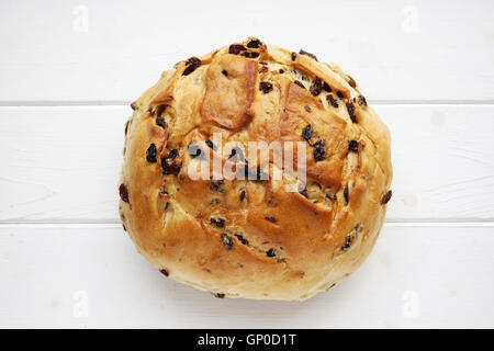 traditional german raisin bread or currant loaf, isolated on white ...