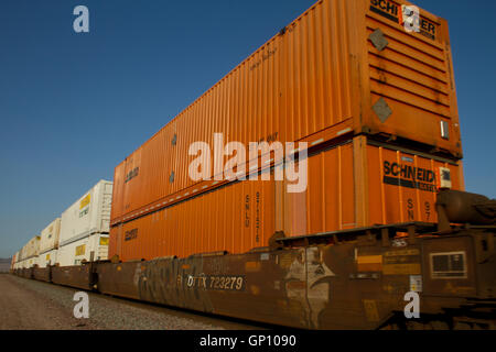 Containers on freight train. usa Stock Photo - Alamy