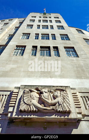 Eric Gill Sculpture Broadcasting House BBC Portland Place London Stock ...