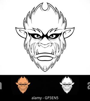 Wild monkey head Stock Vector Image & Art - Alamy