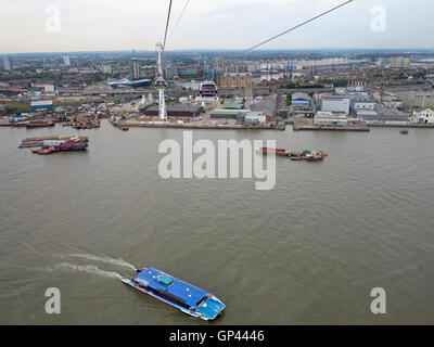 Emirates cable car, for views over London across the river thames Stock ...