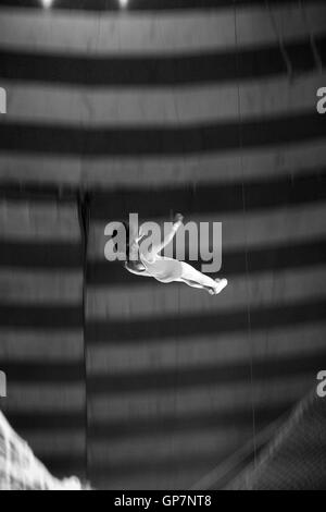 Man floating in air in circus, india, asia Stock Photo - Alamy