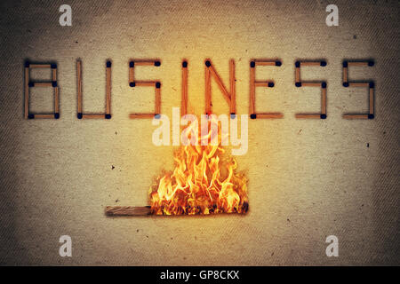 Burning match setting fire to its neighbors Stock Photo - Alamy