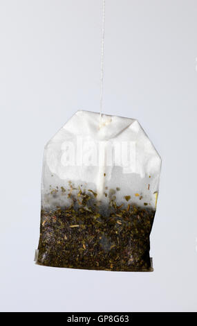 used tea bag isolated on white background Stock Photo - Alamy