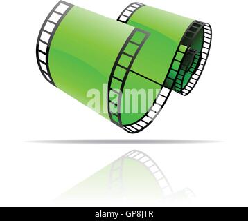 Green Glossy Film Reel Isolated on a white background Stock Vector ...