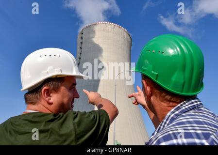 Dukovany Nuclear Power Plant Spokesman Jiri Bezdek above the reactor ...