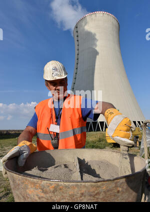 Dukovany Nuclear Power Plant Spokesman Jiri Bezdek above the reactor ...
