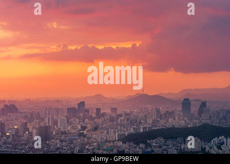 South Korea skyline of Seoul, The best view of South Korea with Lotte ...