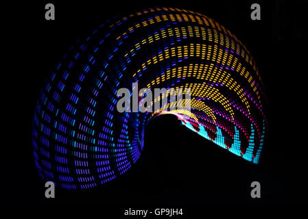 Painting LED light in the dark with long exposure shot Stock Photo - Alamy