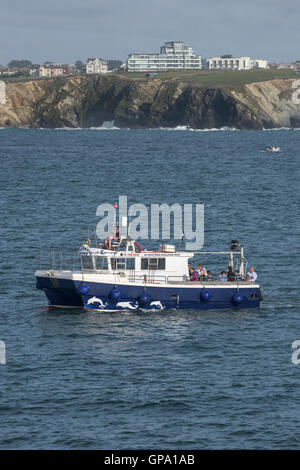 The Atlantic Explorer from Newquay steams past Tolcarne Beach in ...