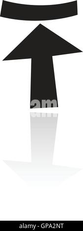 Upload Icon. Black on White Background With Shadow. Vector Illustration ...
