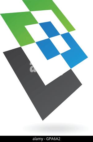 Abstract perspective logo icon and design element Stock Vector Image ...