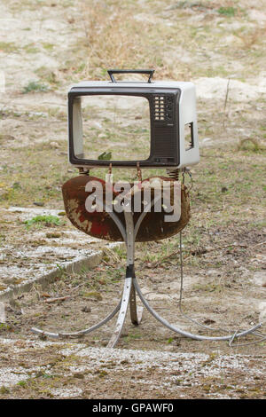 Grungy old TV set without a screen (Holland Stock Photo - Alamy