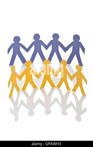 Teamwork concept with paper cut people Stock Photo - Alamy